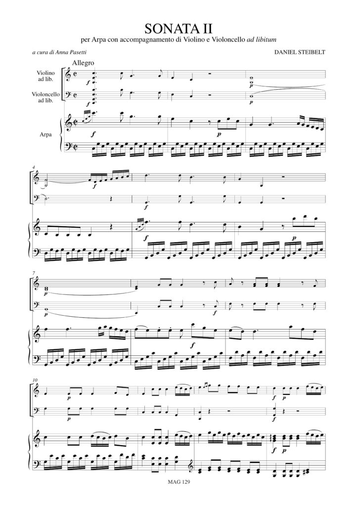 Steibelt, Daniel: Sonata II per Arpa con accompagnamento di Violino e ...